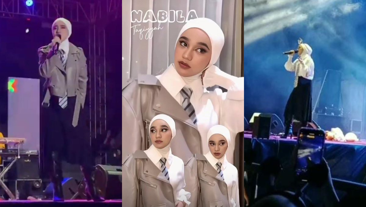 Nyentrik! Tampil dengan Outfit Berdasi, Nabila Taqiyyah Memukau Penonton di Event Law Fellas ...