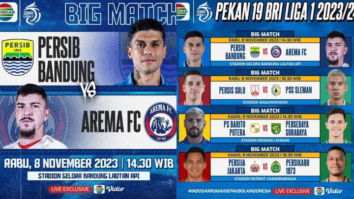 Jadwal Acara Indosiar Rabu 8 November 2023: Jangan Lewatkan BRI Liga 1 Persib Bandung vs Arema ...