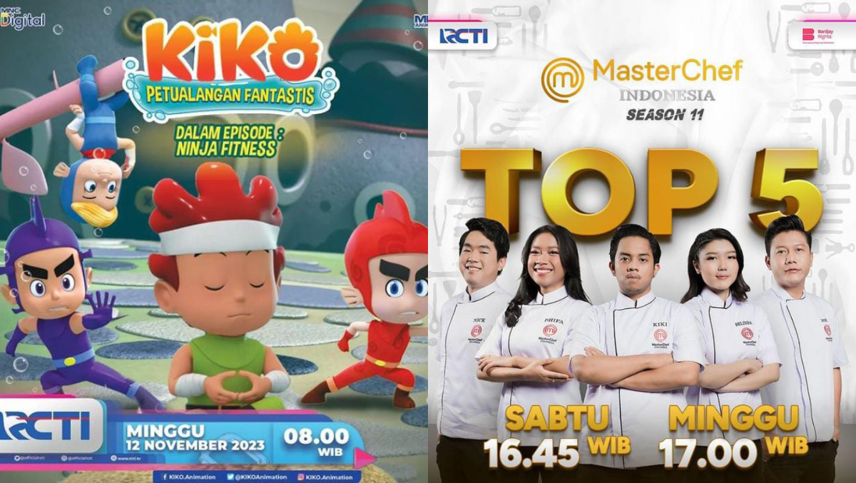 Jadwal Acara RCTI Minggu 12 November 2023, Tayang Film Animasi Kiko hingga Persaingan Panas Top ...