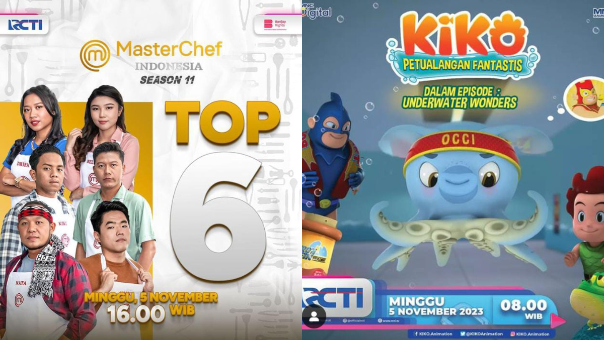 Jadwal Acara RCTI Minggu 5 November 2023, Tayang Top 6 MasterChef Indonesia Season 11, Program ...