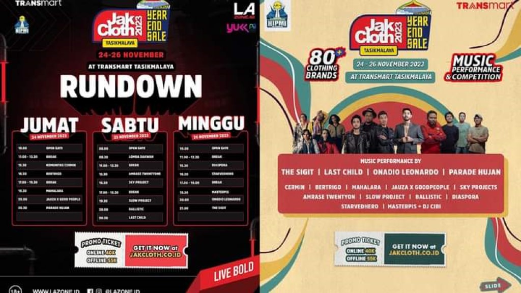 Rundown Event JakCloth Year End Sale 2023 Tasikmalaya, Hadirkan Puluhan ...