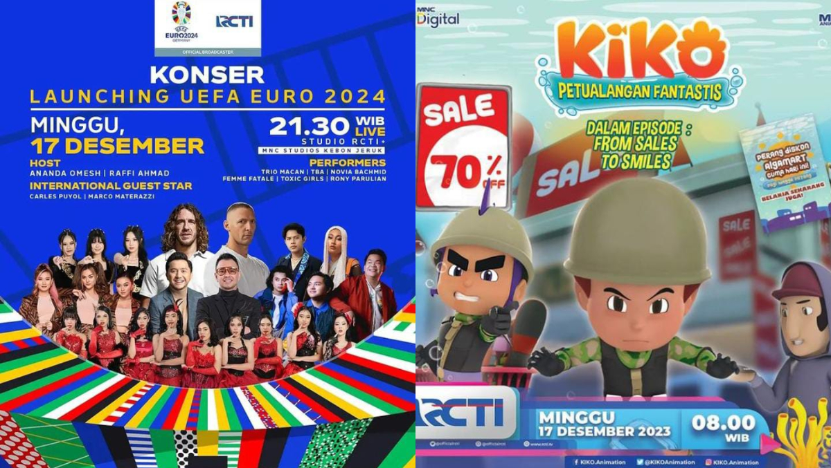 Jadwal Acara RCTI Minggu 17 Desember 2023, Tayang Konser Launching UEFA Euro 2024, Film Animasi ...