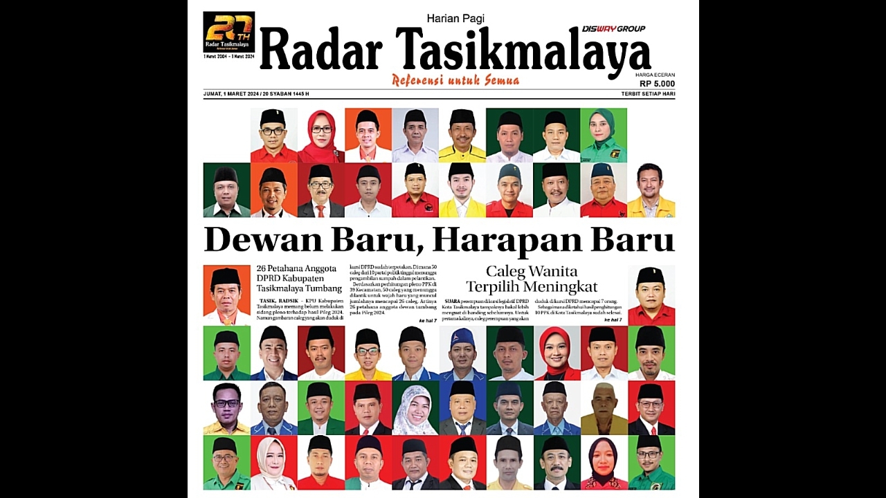 50%+1 Wajah Baru, Ini Daftar Nama Caleg yang Bakal Duduk di Kursi DPRD Kabupaten Tasikmalaya ...