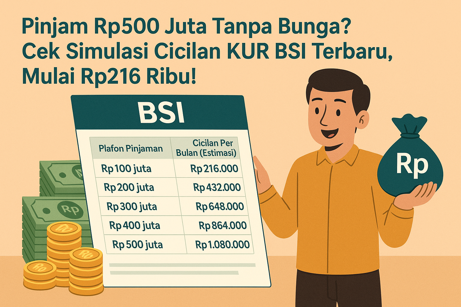 Pinjaman Modal Usaha Tanpa Riba dari KUR BSI? Cek Simulasi Cicilan KUR ...
